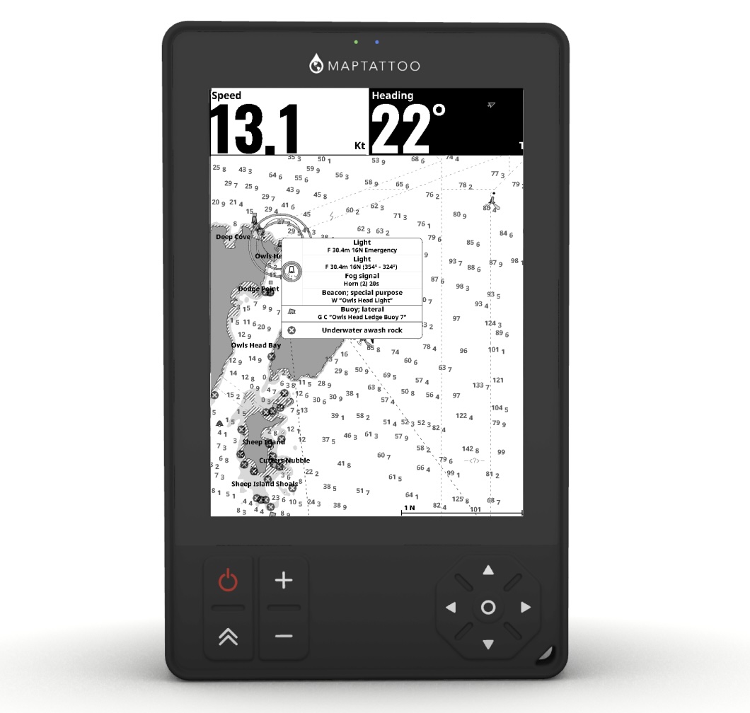 Marine GPS with Large 6″ E-Ink Screen - MAPTATTOO