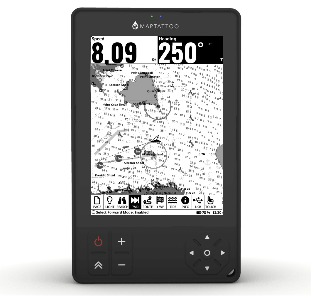 Marine GPS with Large 6″ E-Ink Screen - MAPTATTOO