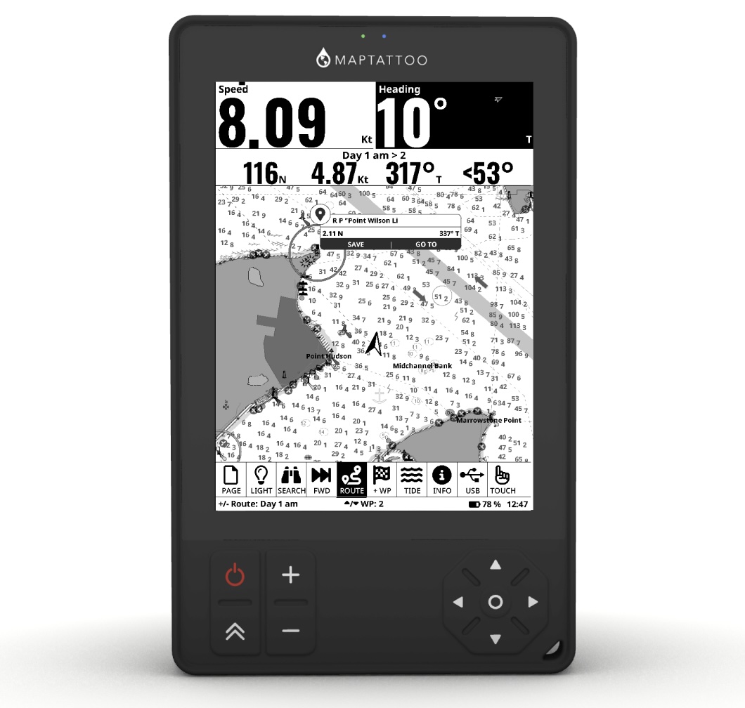 Marine GPS with Large 6″ E-Ink Screen - MAPTATTOO