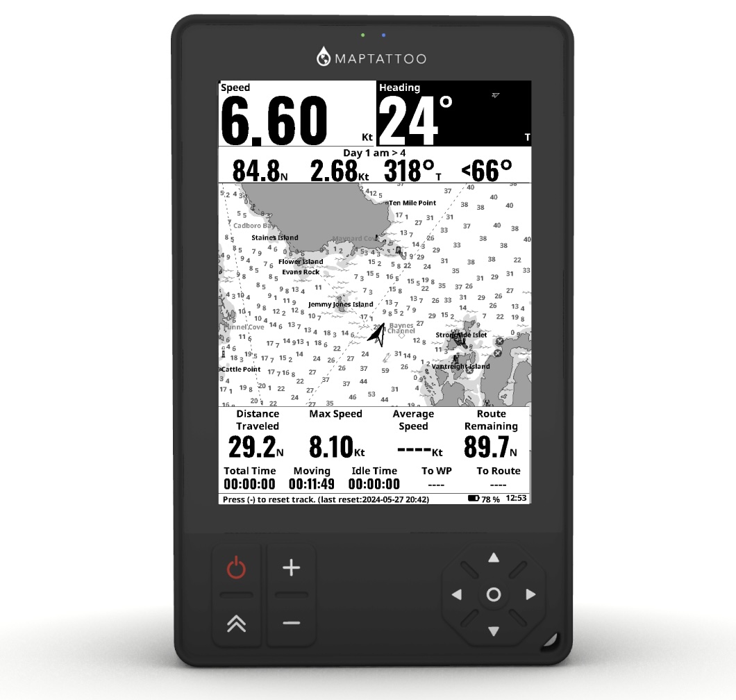 Marine GPS with Large 6″ E-Ink Screen - MAPTATTOO